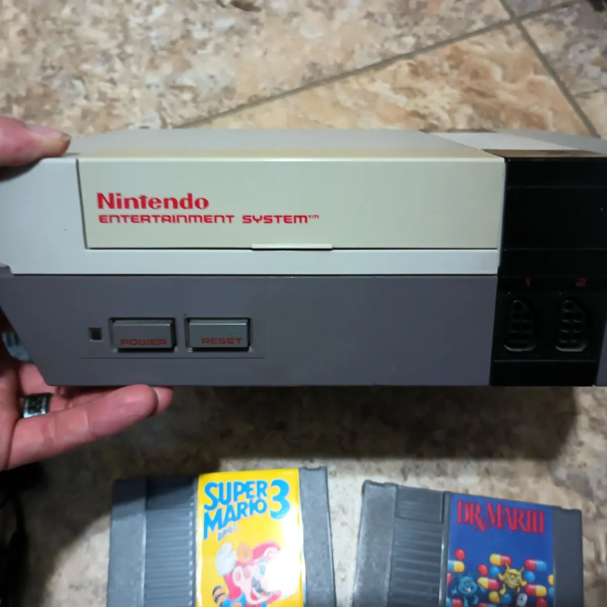 console- Nintendo Entertainment System (NES) - Gray. With/ 3 Mario ...