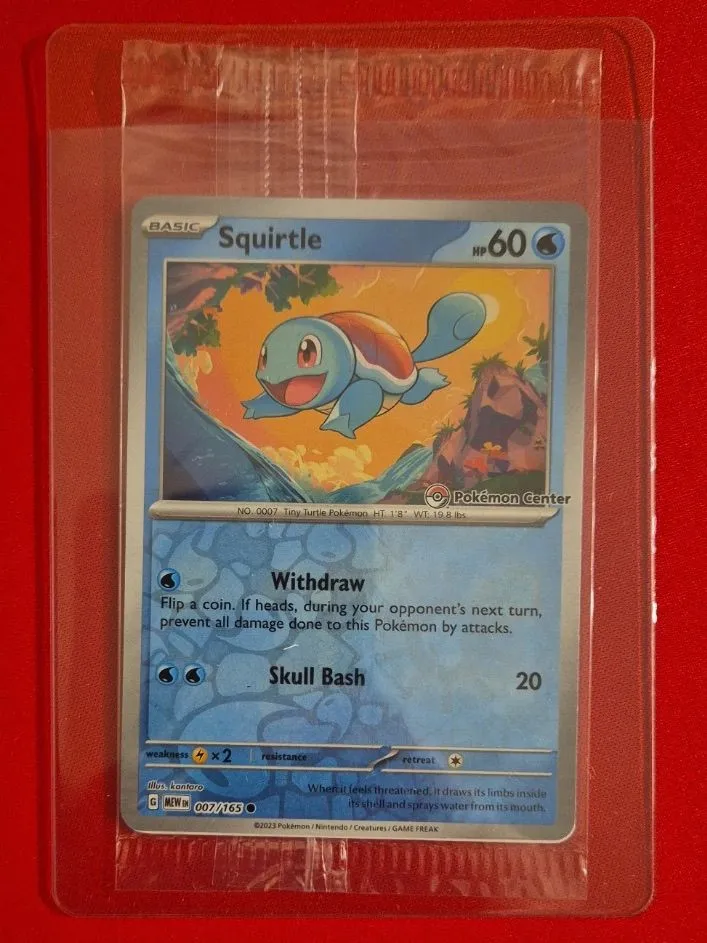 Sealed Pokemon Center Stamped | Squirtle | 151 Promo | Rev Holo 007 ...