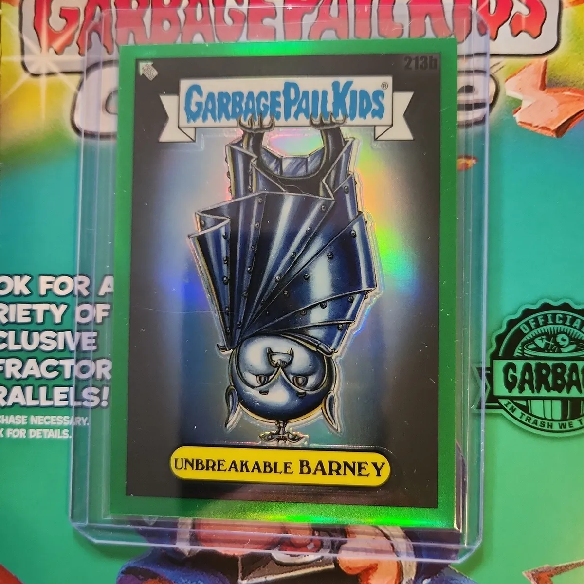 GPK Unbreakable Barney (Rare) Green Refractor + Hardened Hollis ...