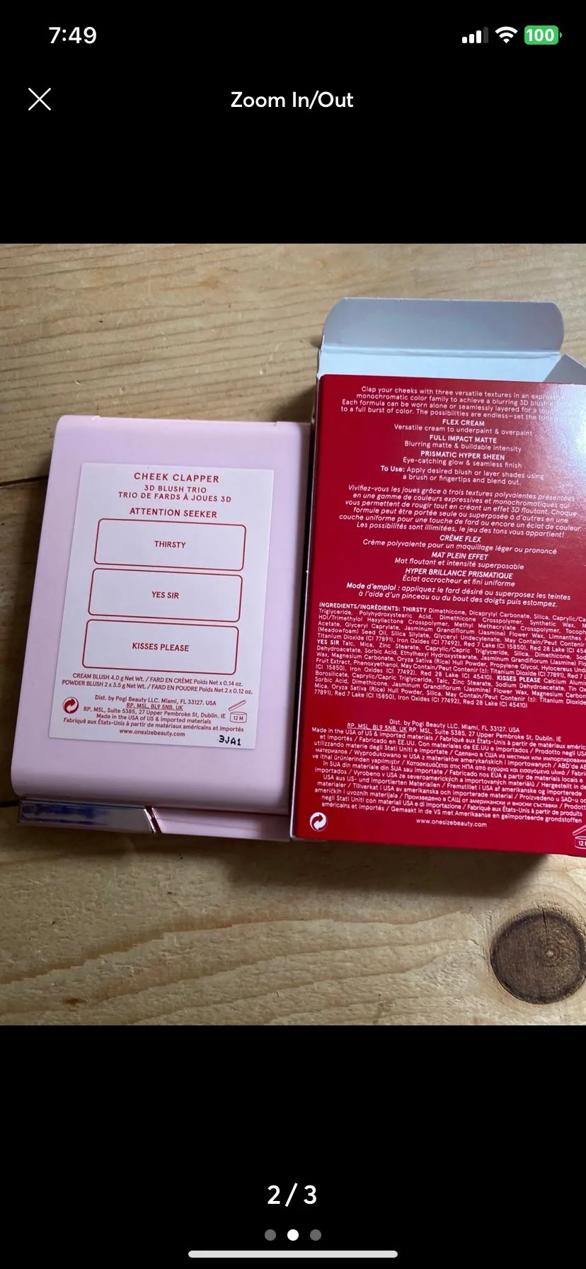 One Size ATTENTION SEEKER Cheek Clapper Blush Trio new discontinued ...