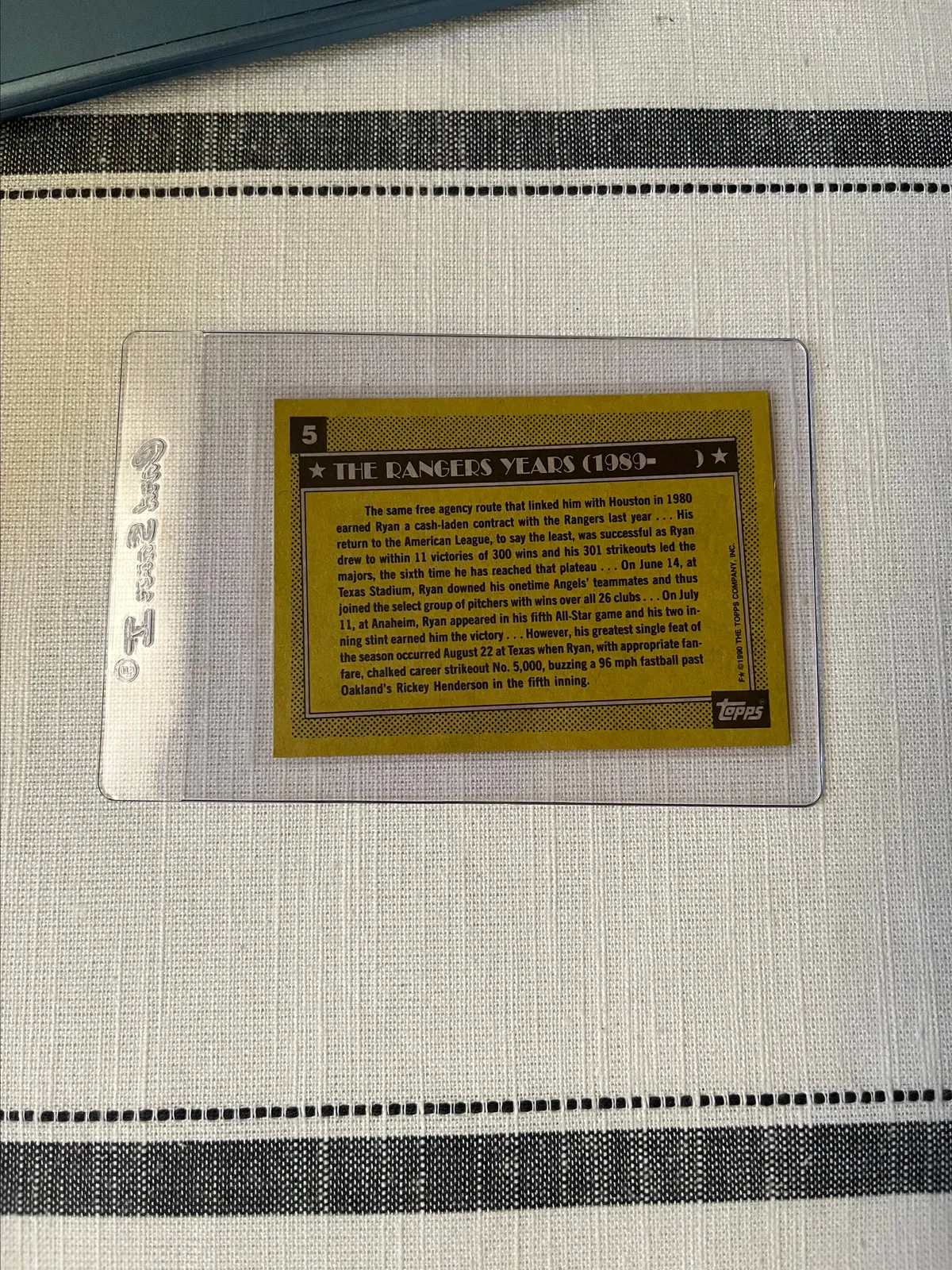 1990 Topps Nolan Ryan #5 - 5000 Strikeouts - Texas Rangers · Whatnot ...