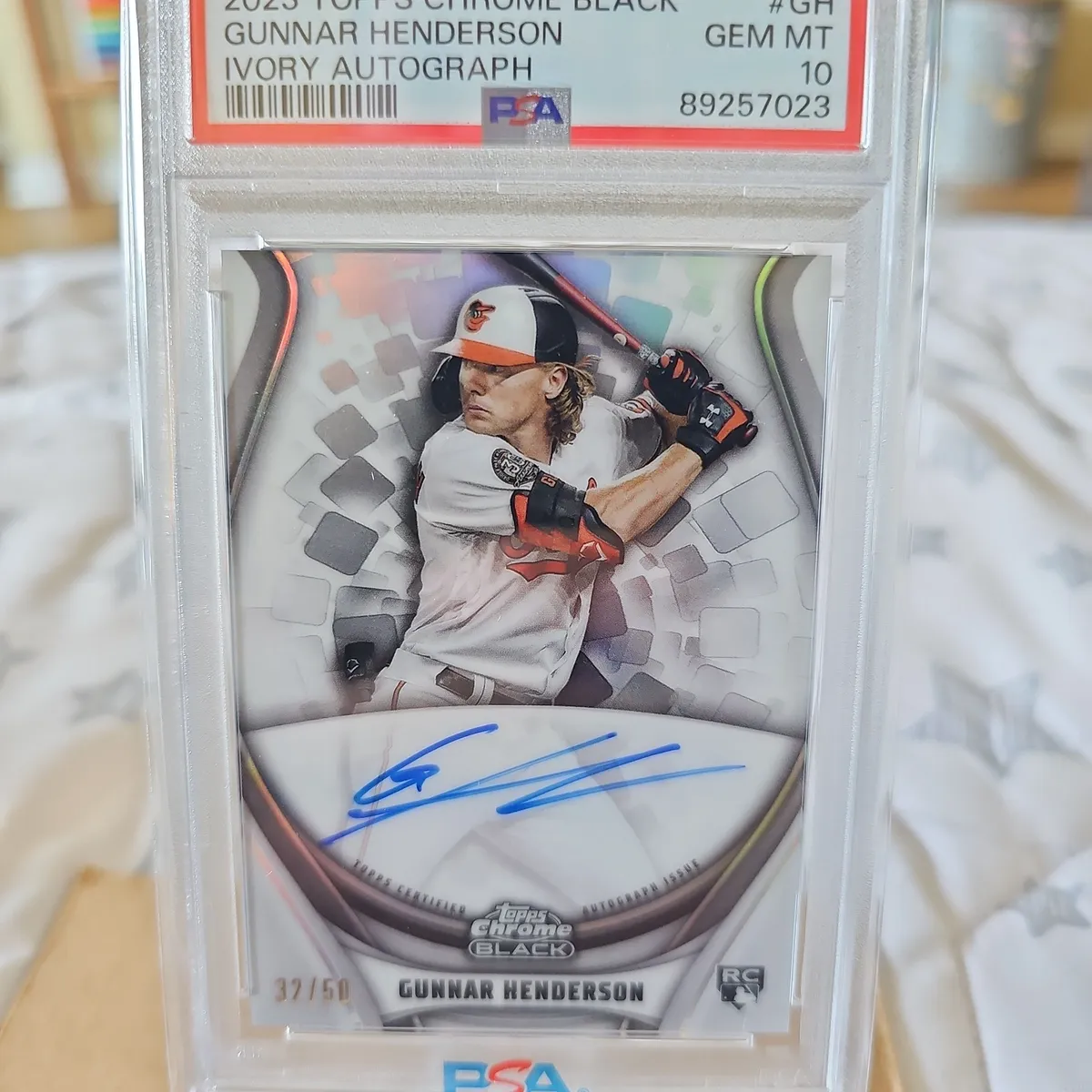 2023 Topps Chrome Black Ivory Autograph Gunnar Henderson GH PSA GEM MT ...