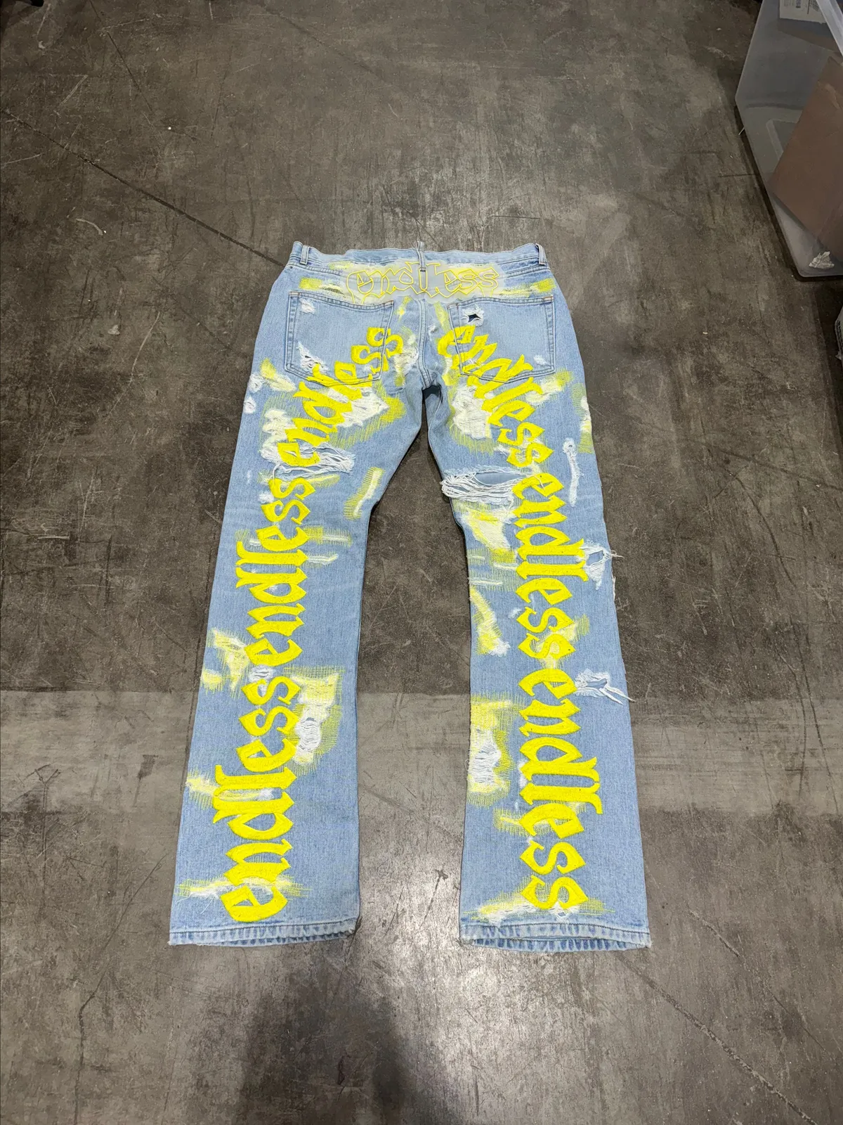 ENDLESS DENIM YELLOW ON BLUE JEANS · Whatnot: Buy, Sell & Go Live