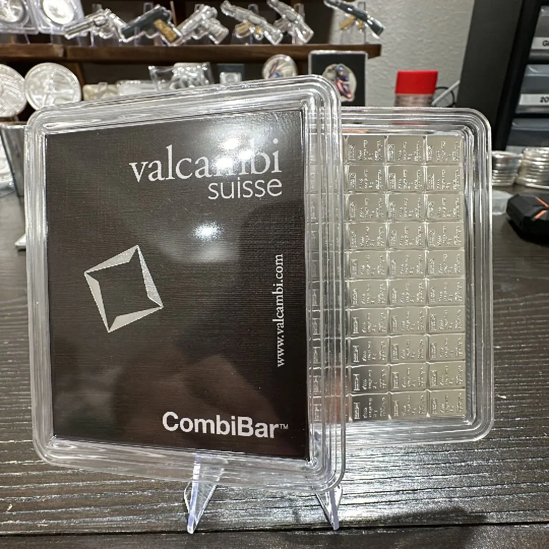 100 X 1 GRAM VALCAMBI COMBI 999 FINE SILVER 100 GRAM BREAK APART 3 ...