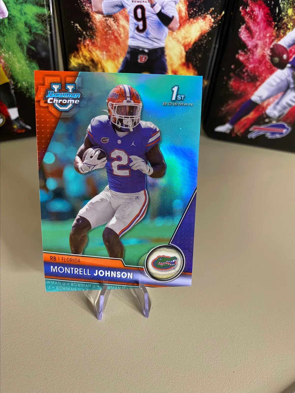 Montrell Johnson 2023 Bowman University Chrome #79 Aqua Refractor 161/ ...