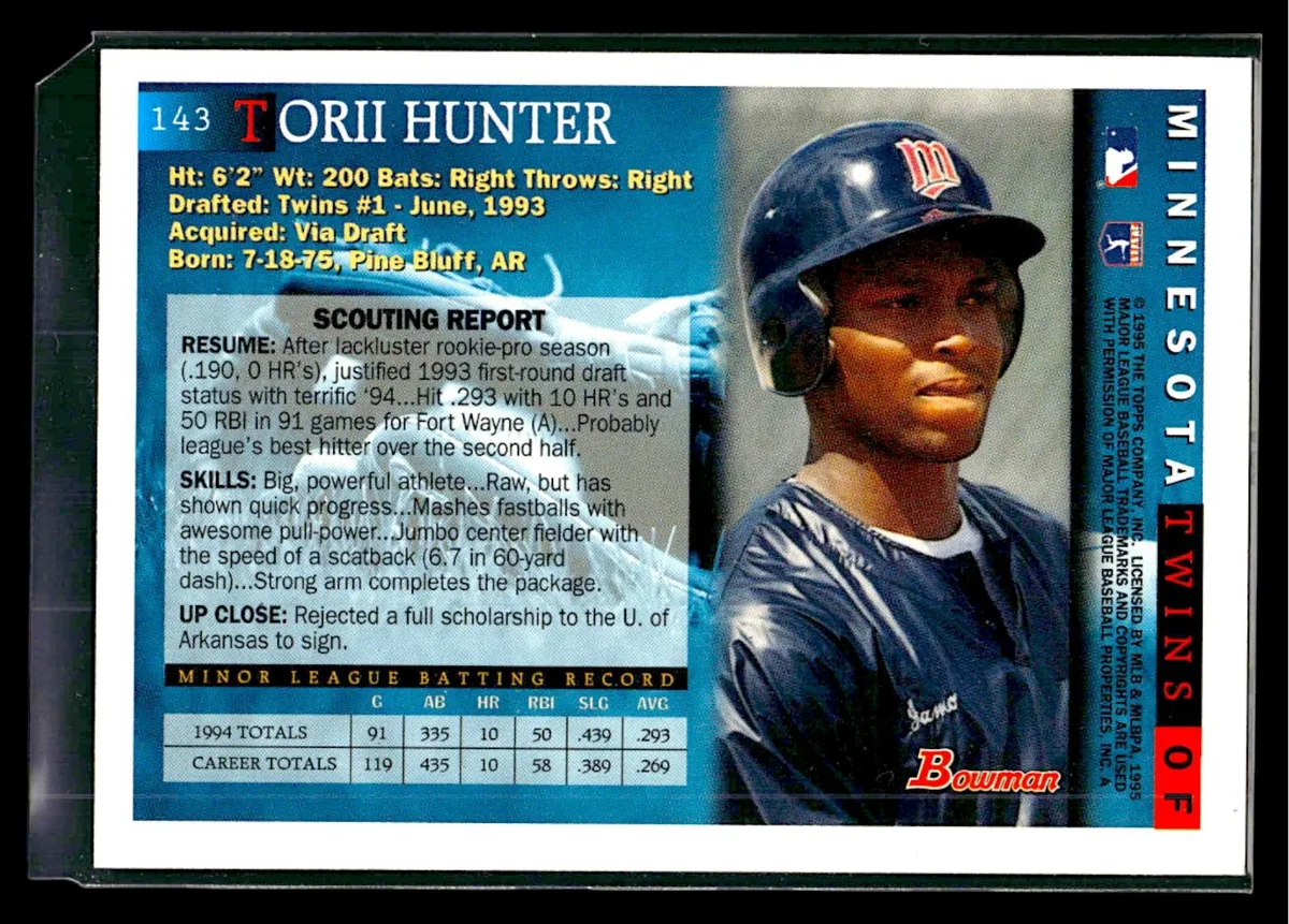 Torii Hunter 1995 Bowman #143 · Whatnot: Shop, Sell, Connect