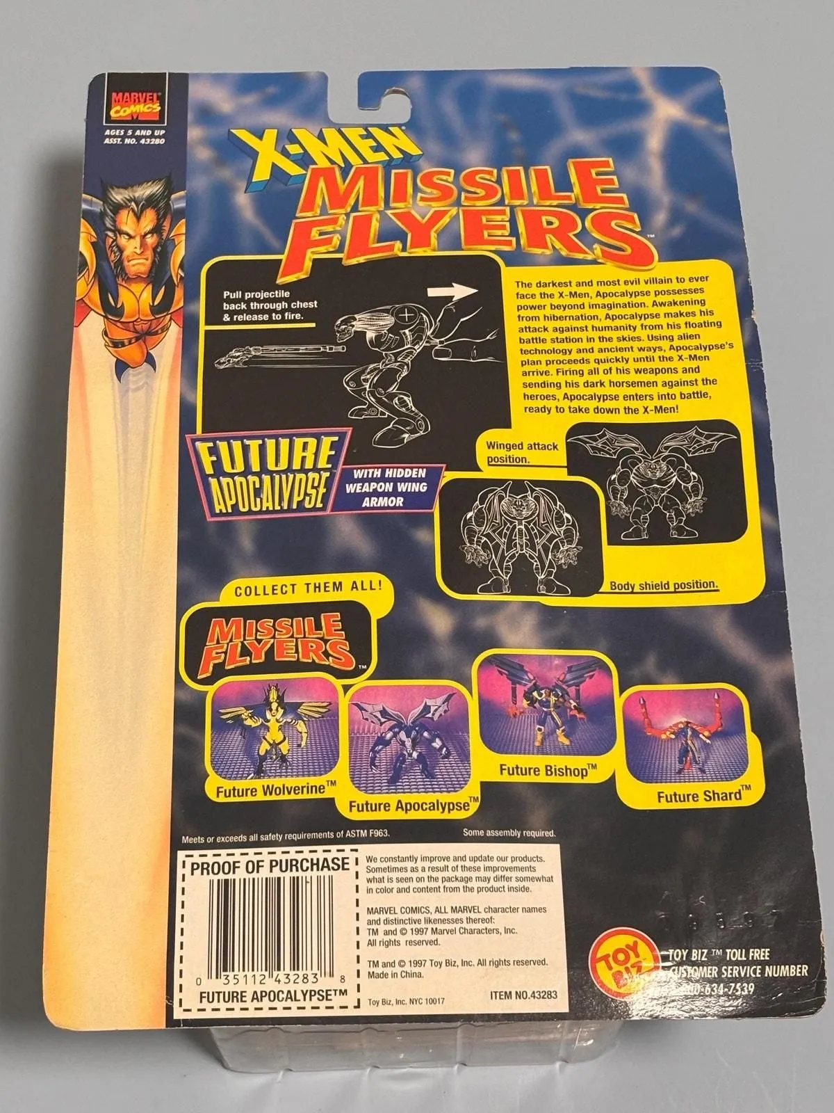 1997 Marvel X-Men Future Apocalypse Missile Flyers Action Figure by Toy ...