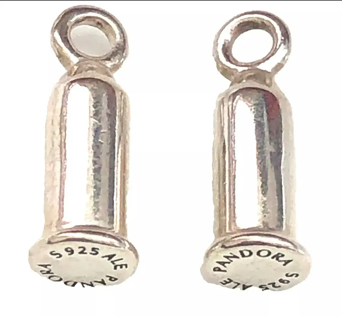 New Genuine Pandora Sterling Silver S 925 Barrel Earring Dangle Charms ...