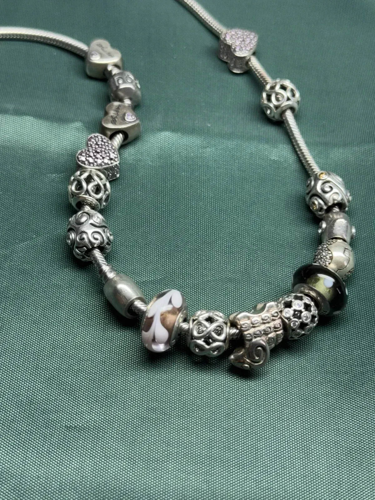 PANDORA ALE 925 Sterling Silver CZ With 17 ALE Charms¡± Necklace ...