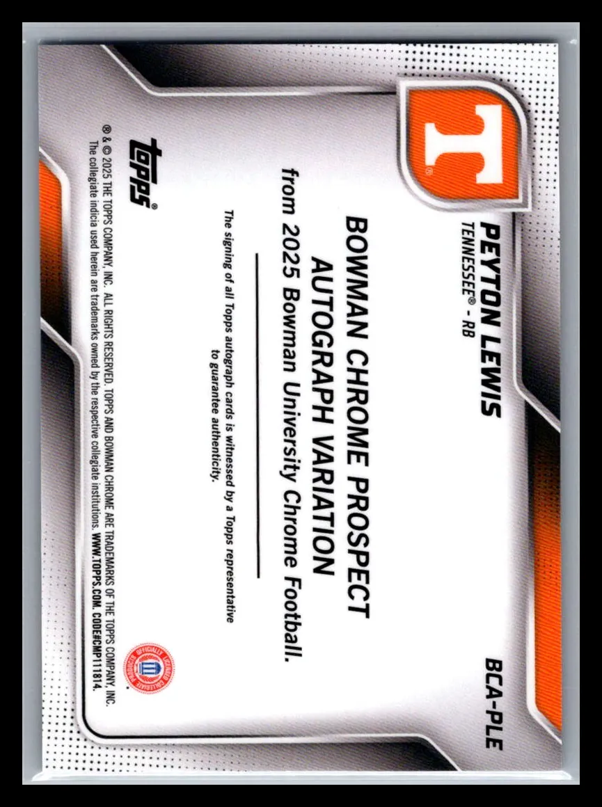2025 Bowman U Chrome Auto Peyton Lewis Blue /150 Volunteers · Whatnot ...