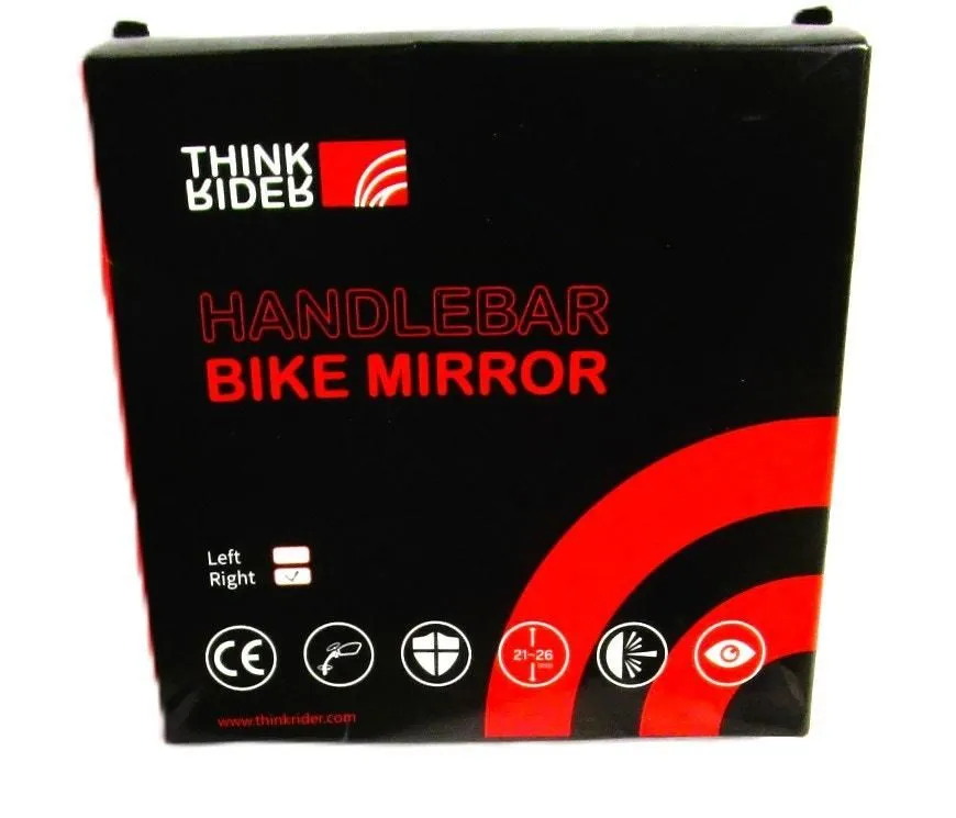 Think Rider Handlebar Bike Mirror Black Right Side Shatterproof ...