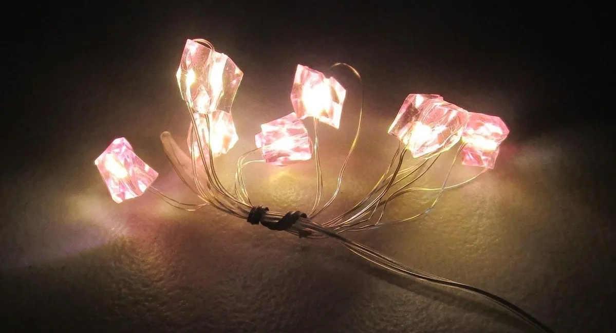 Pink Gem LED String Lights Battery Operated 8ct 3ft Indoor Seasonal ...