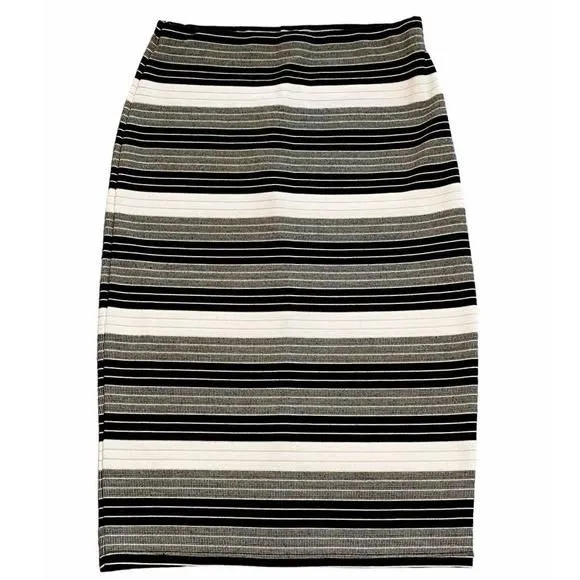 JOE B Sexy Black & White Form Fitting Stretchy Knit Pencil Skirt ...