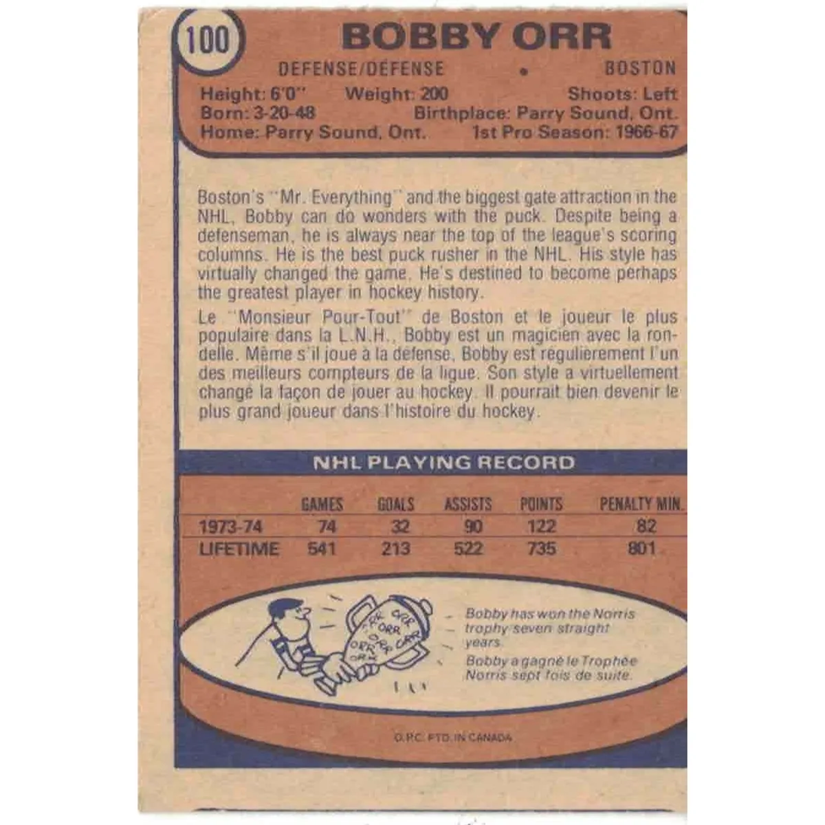 1974-75 Topps Bobby Orr #100 Boston Bruins · Whatnot: Buy, Sell & Go Live