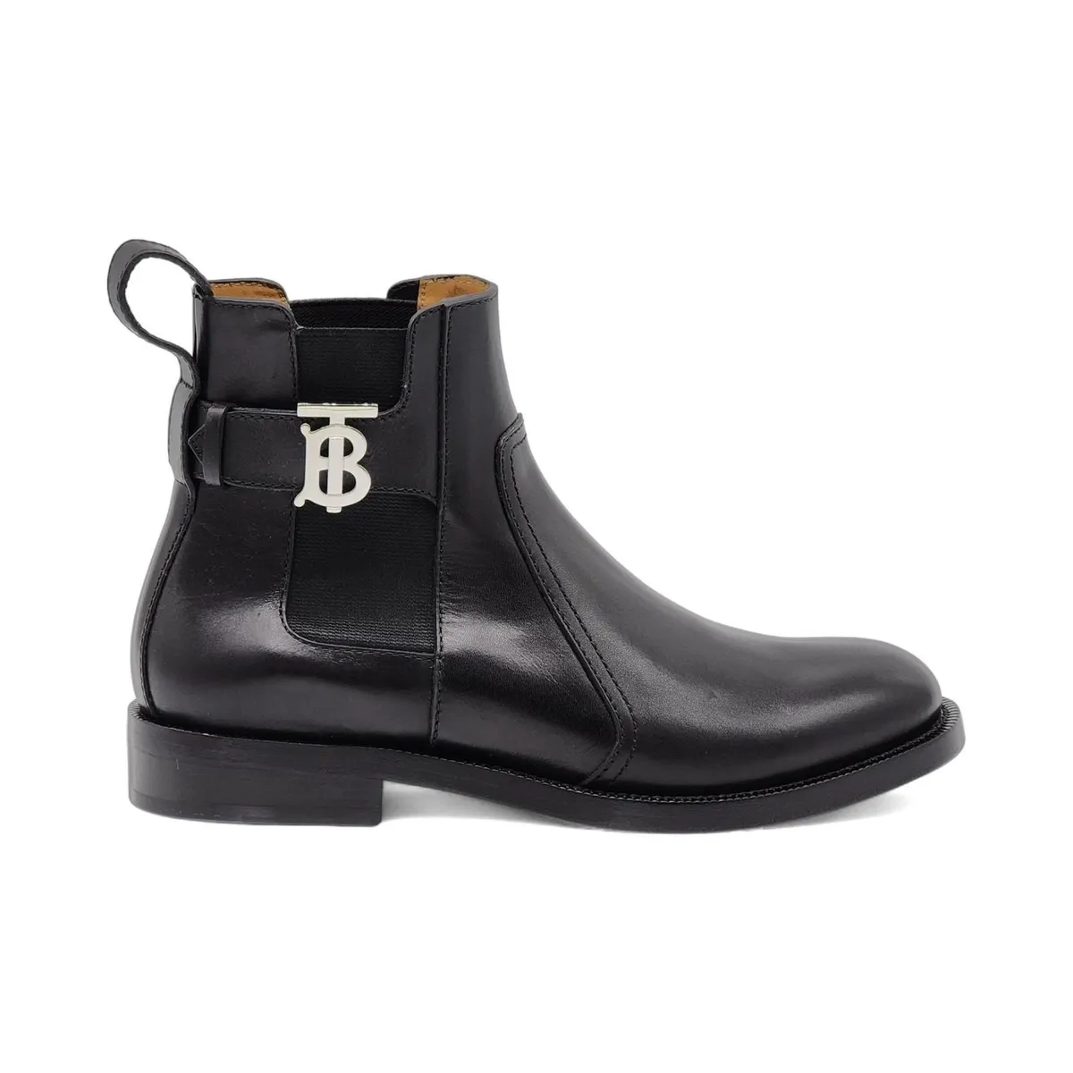 Burberry Luke TB Monogram Buckle Leather Chelsea Boot in Black 41 (8 US ...