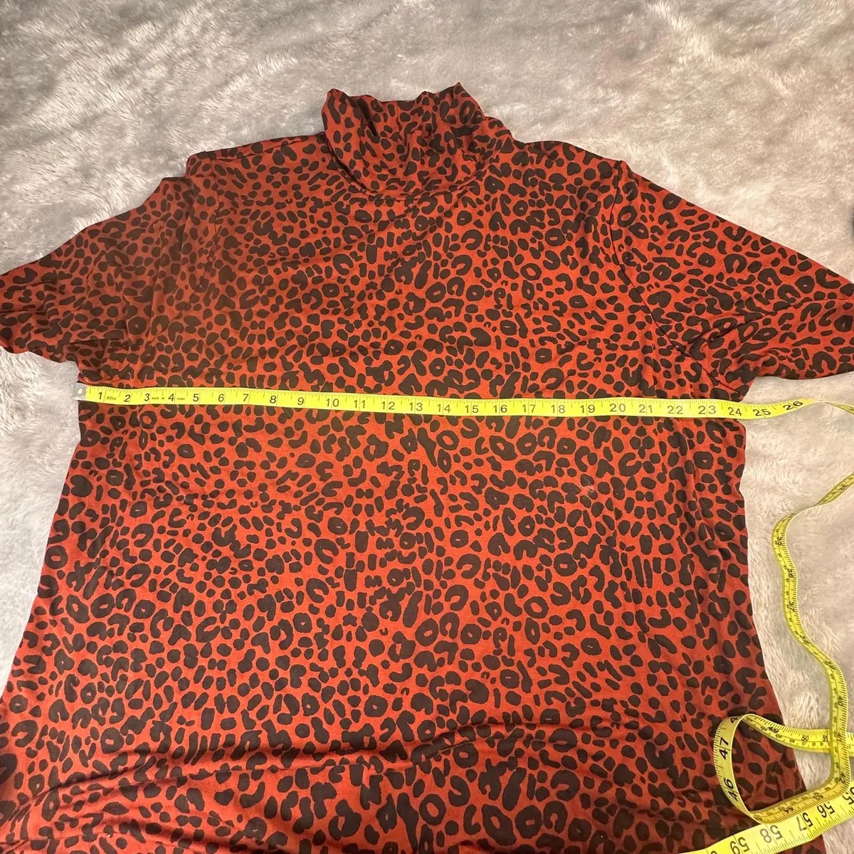 Ava Viv Nwt Womens 2x Animal Print Mock Neck Long Sleeve Shirt In