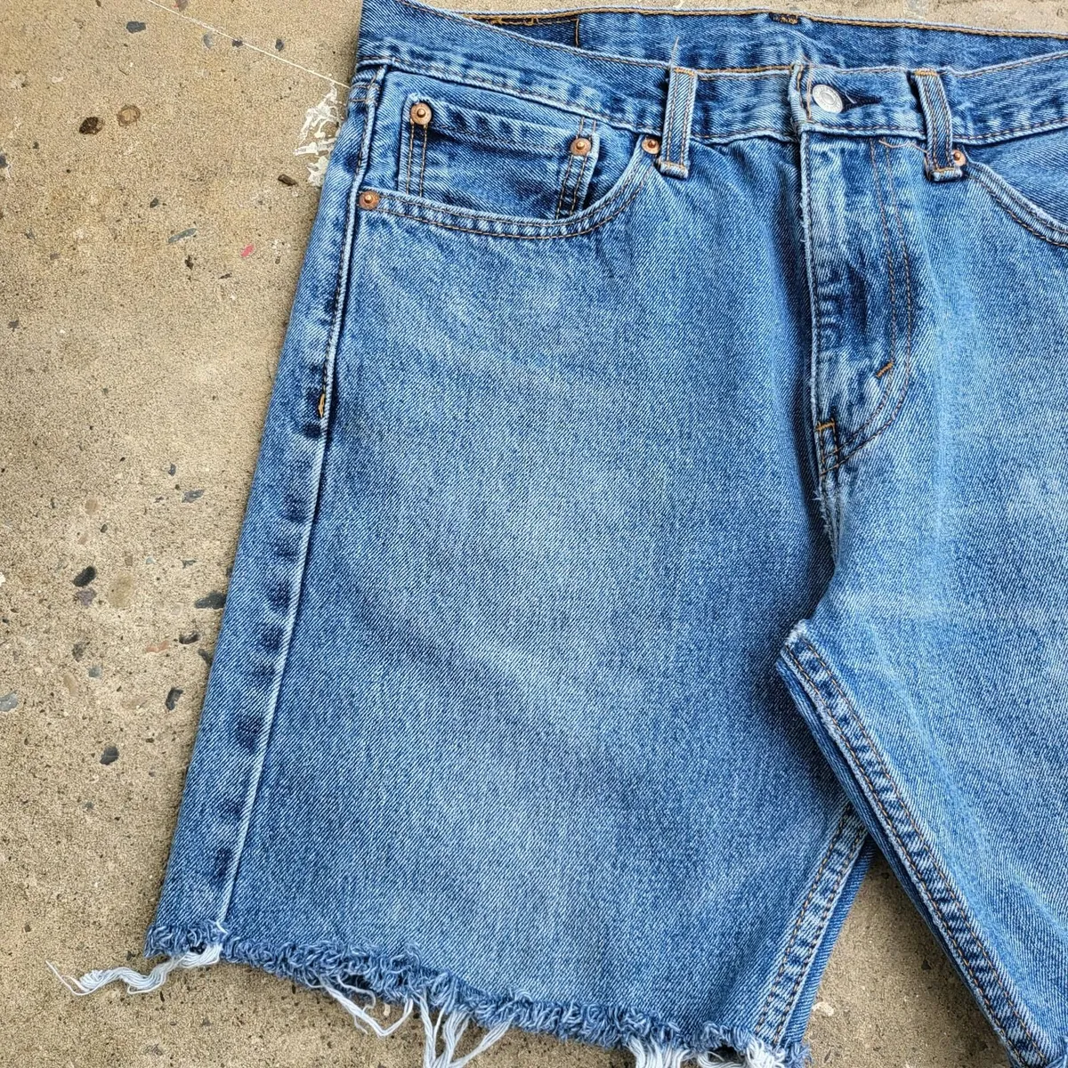 Levi's Cut Off Shorts Size 32 Blue Jorts Faded Denim Jean Summer Grunge ...