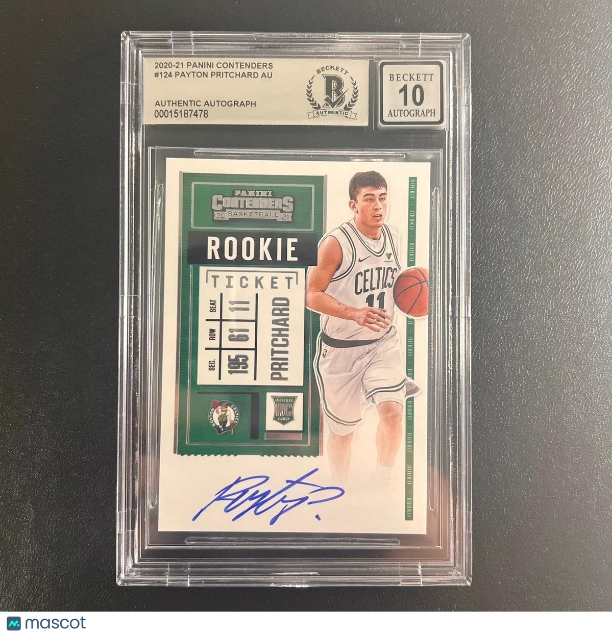 2020 Panini Contenders Rookie Card #124 Payton Pritchard Signed Card ...