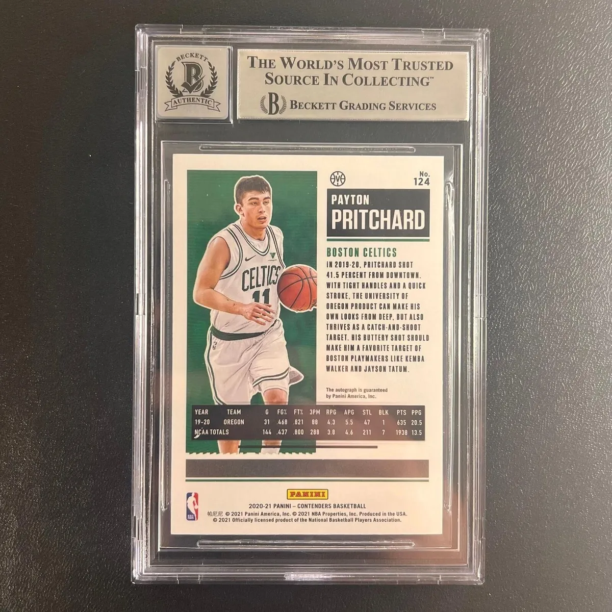 2020 Panini Contenders Rookie Card #124 Payton Pritchard Signed Card ...