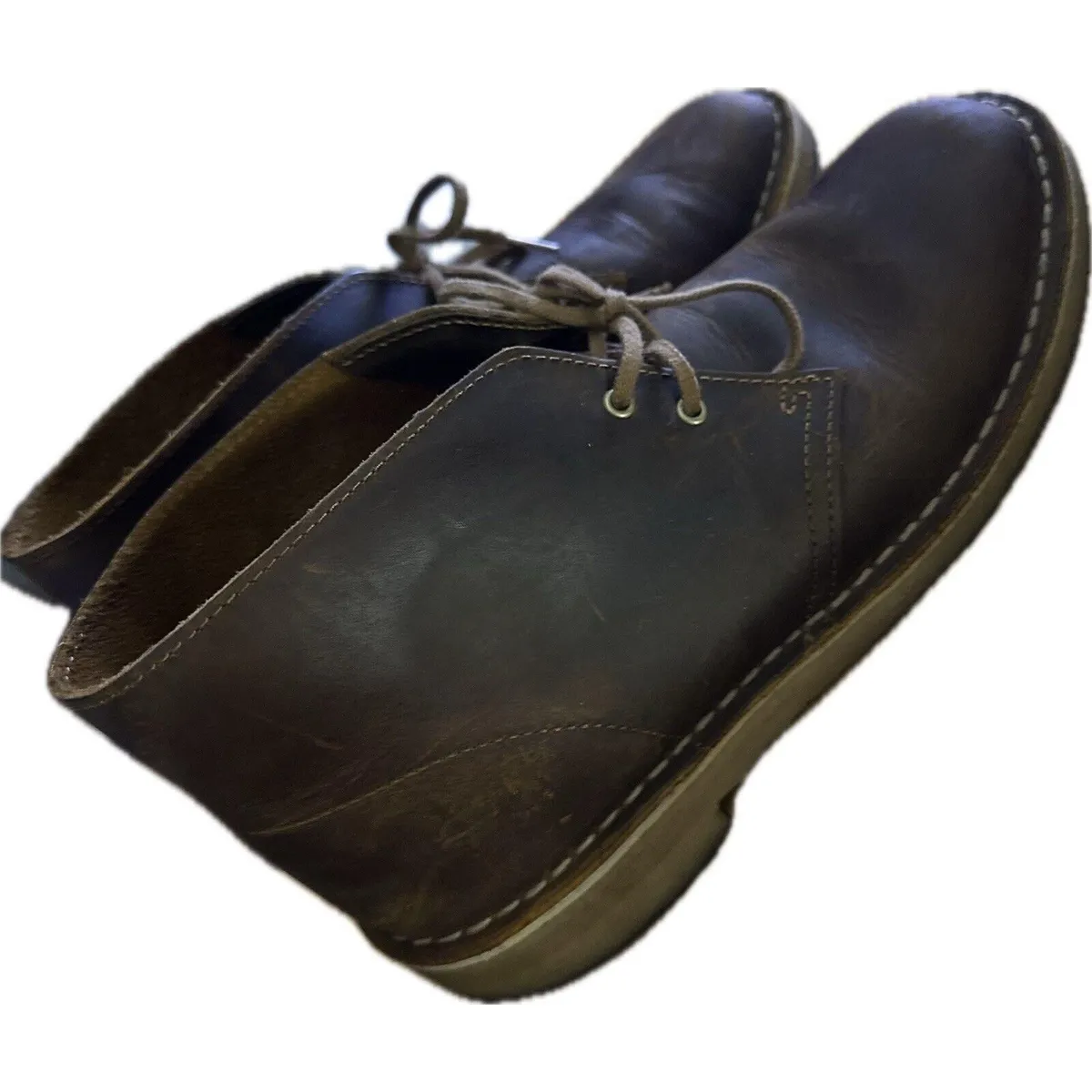 Clarks Originals Brown Leather LaceUp Crepe Sole Shoes Men's Sz 7.5 M ...
