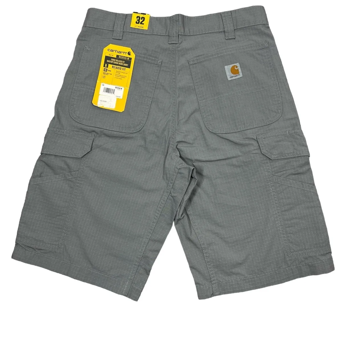 Carhartt Force Relaxed Fit Ripstop Cargo Work Shorts Men's 32" Gray ...