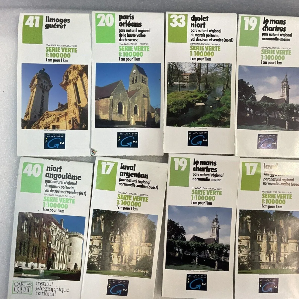 Lot Of 22 IGN Maps Of France Europe Folding Pape4 Maps OldPaperMaps ...