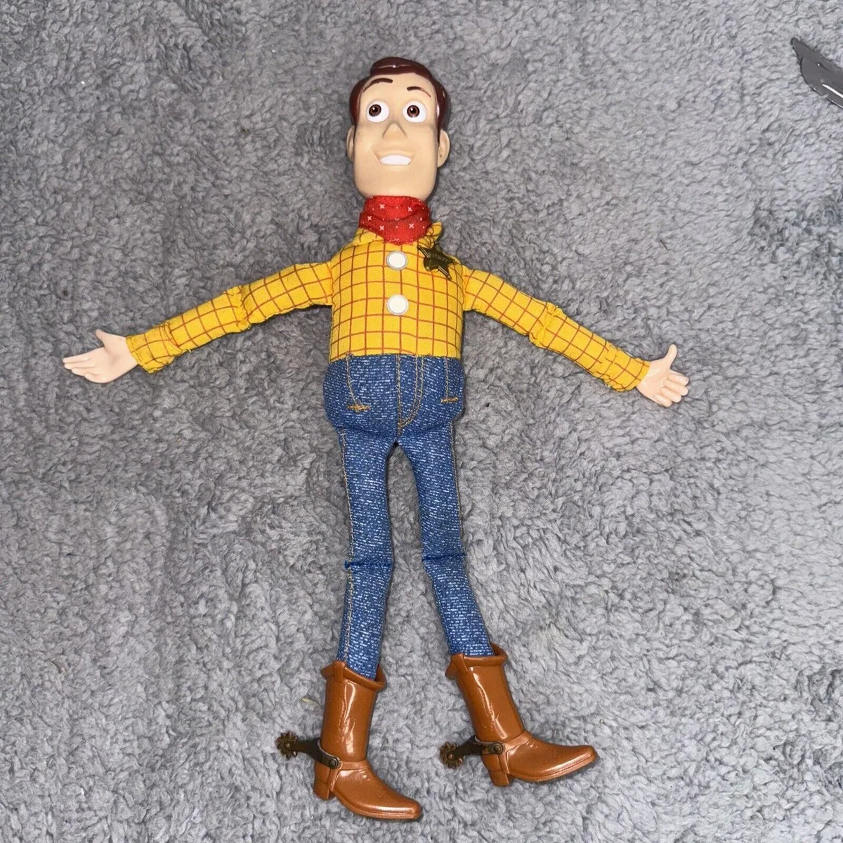 VINTAGE Woody Toy Story 15” Doll Andy Disney Pixar Works No Hat STAMPED ...