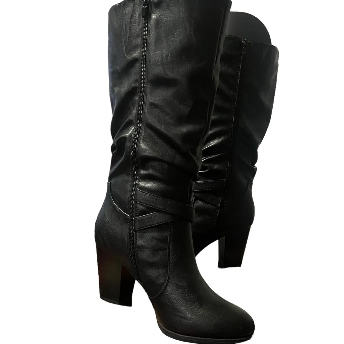 High Heel Knee High Black Zip Up Boots Size 9.5 ZBY · Whatnot: Buy ...