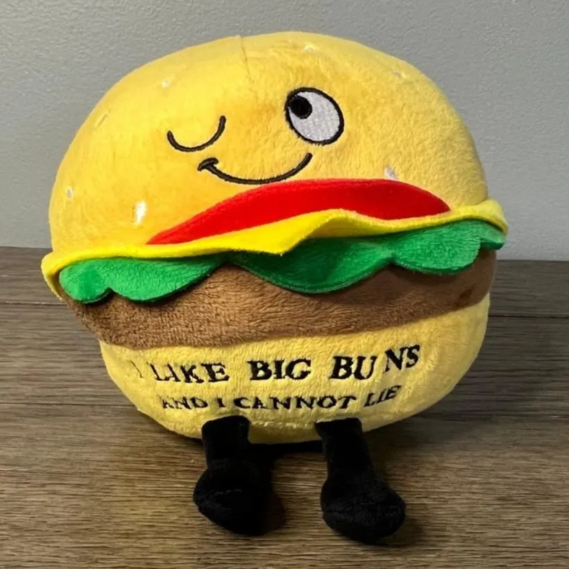 Punchkins "I Like Big Buns and I Cannot Lie!" Cheeseburger Plush ...