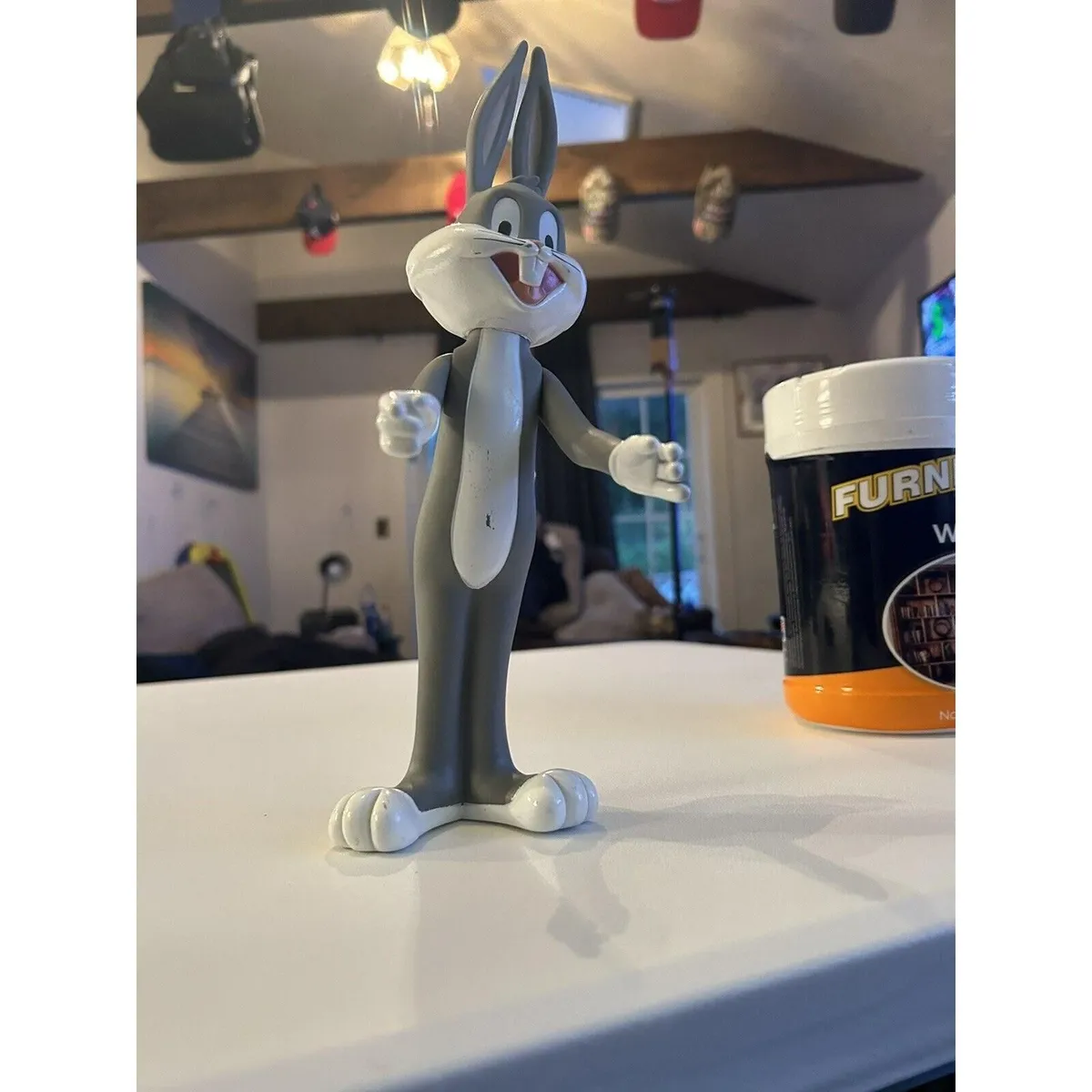 HTF Vintage 11" Warner Bros 1990 BUGS BUNNY Figurine PVC Toy Movable ...