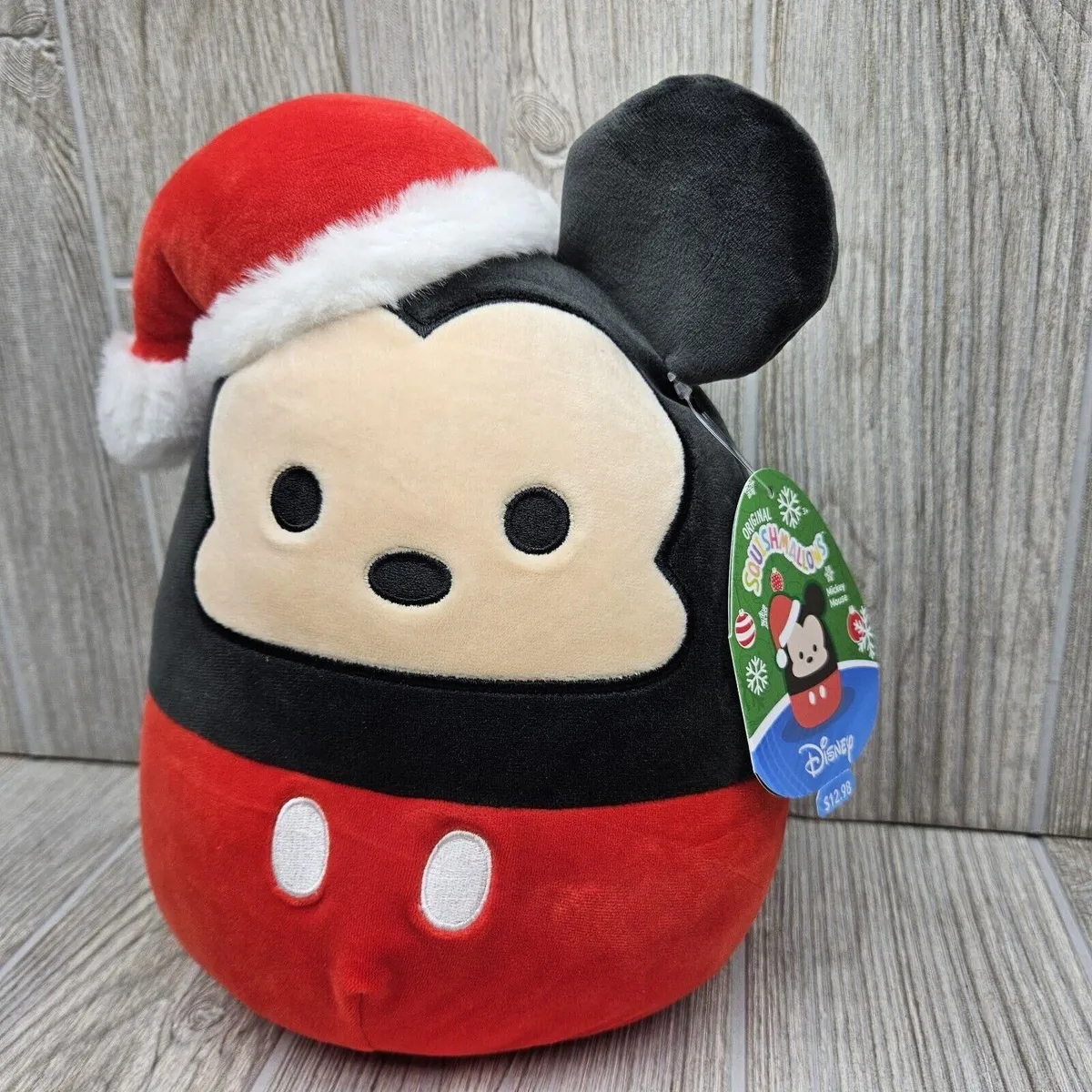 Squishmallow Disney Mickey Mouse Santa Hat Christmas Holiday Plush 10 ...