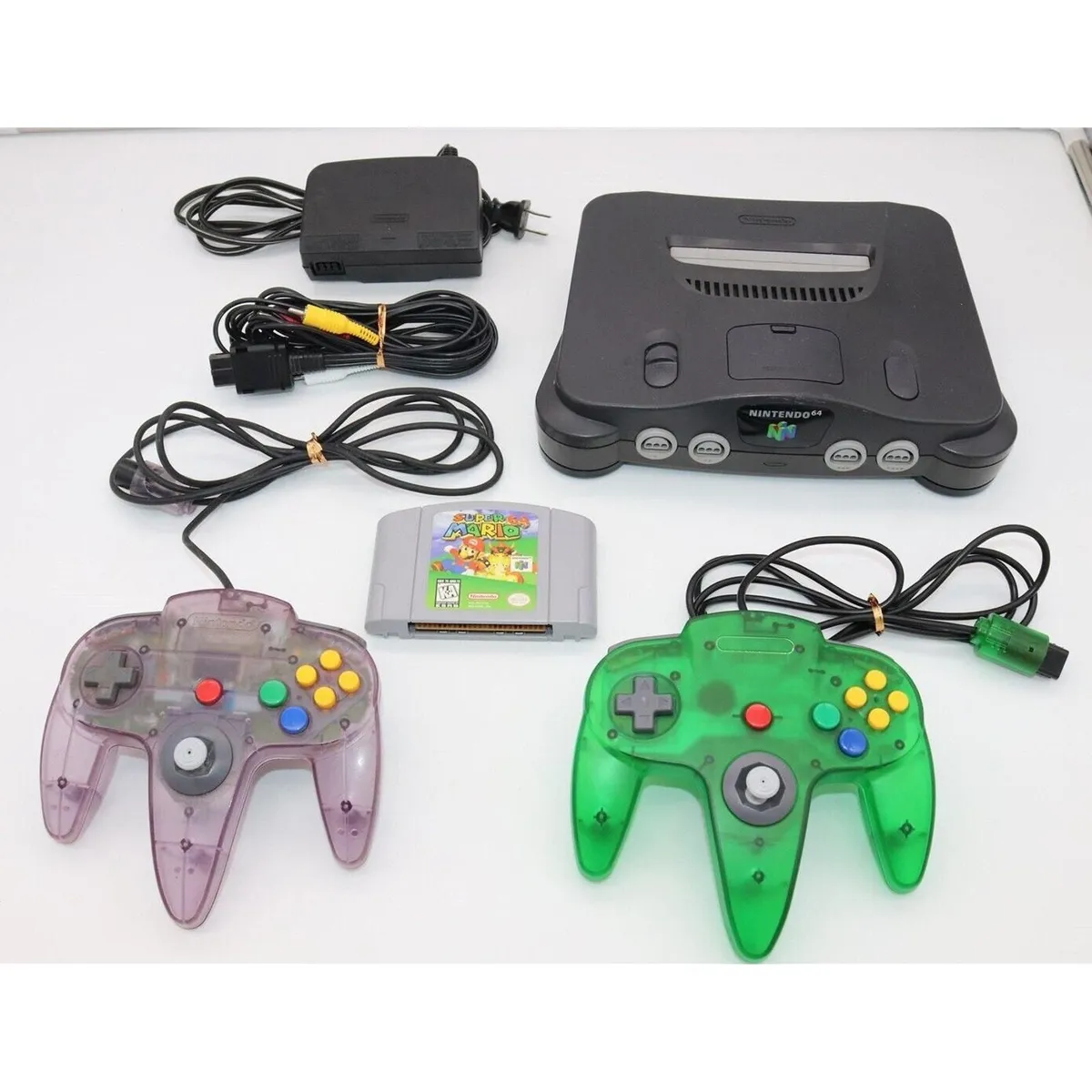 Nintendo 64 / N64 Console + Super Mario 64+ Controller + Cords ~ TESTED ...