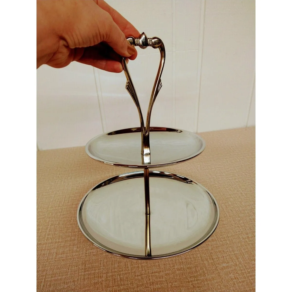 Kromex 2 Tier Server MCM - Handled Dessert Party Tray USA Tidbit ...