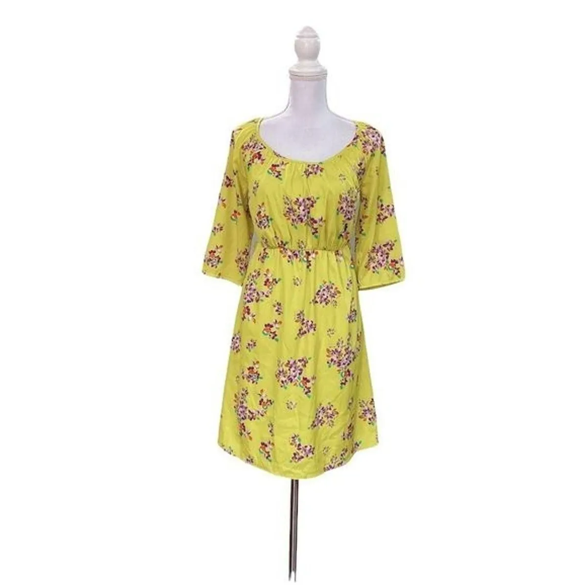 Small Yellow Foral Blouson Stretchable Waist Casual Mini Dress OLD NAVY ...