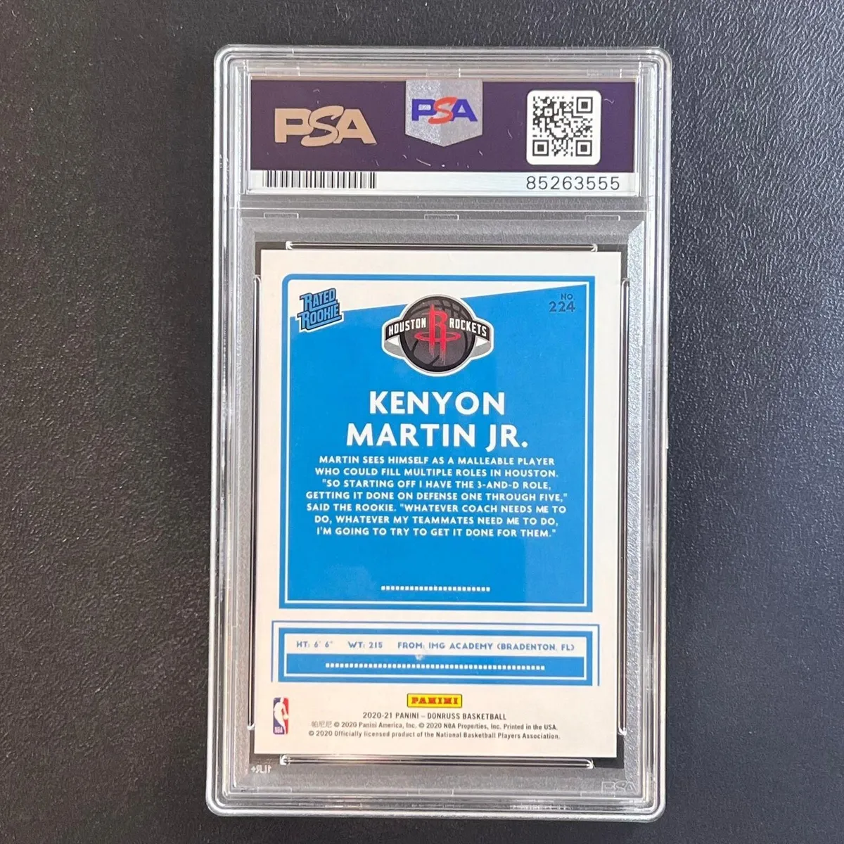 2020-21 Panini Donruss Rated Rookie #224 Kenyon Martin Jr. Signed Card ...