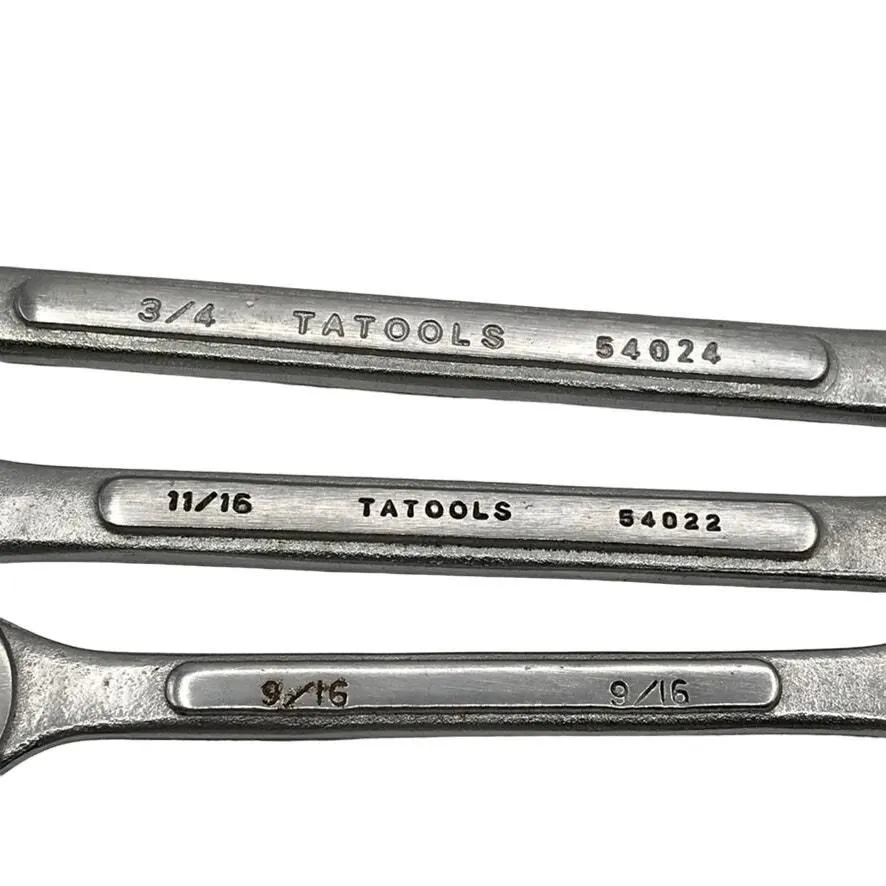 Drop-Forged Wrenches: Lot of 3 Hand Tools 3/4" 54024, 11/16" 54022, 9/ ...