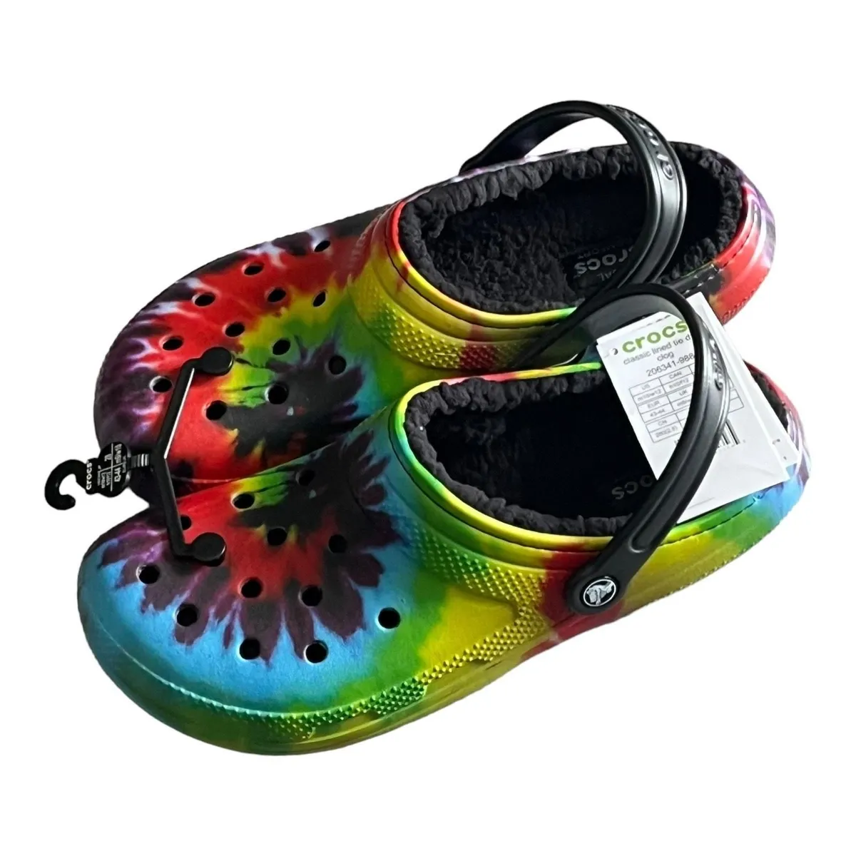 NEW Baya Lined Tie Dye CROCS CLOG SHOES Mens 10 Womens 12 Multicolor ...