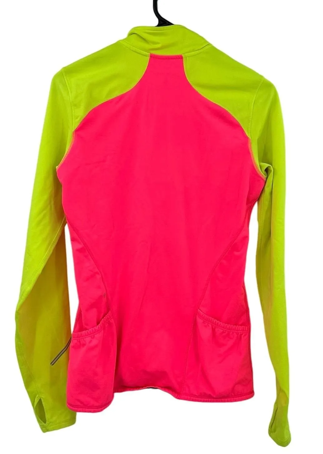 Brooks Size Small Women's Long-Sleeved Quarter Zip Pullover Pink Yellow ...