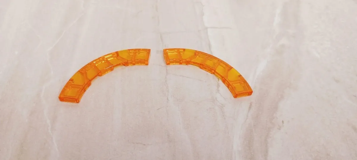 New LEGO Trans Orange Curved Tile Flat Smooth LOT OF 2 Top Piece Final ...