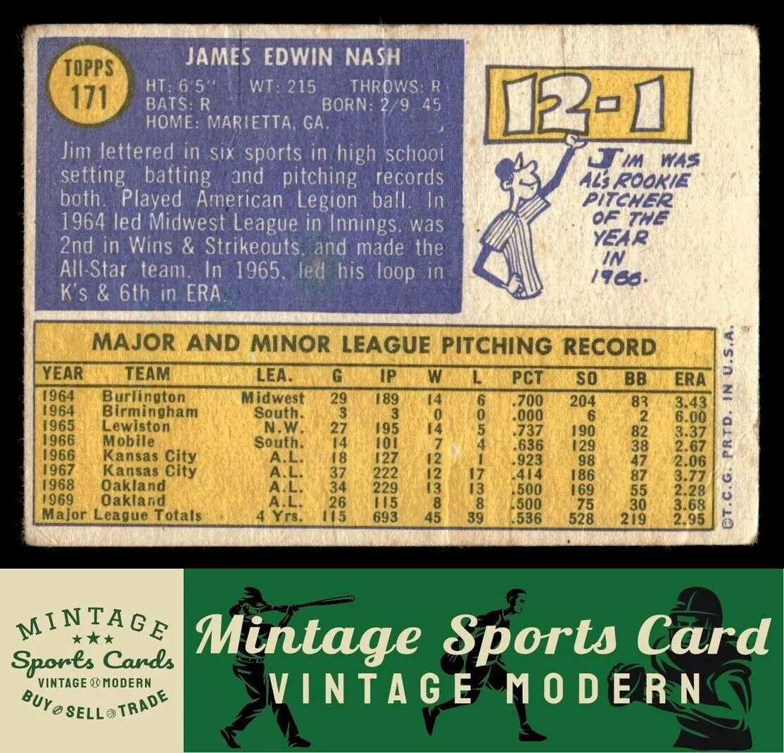 1970 Topps - Jim Nash - #171 Atlanta Braves · Whatnot: Buy, Sell & Go Live