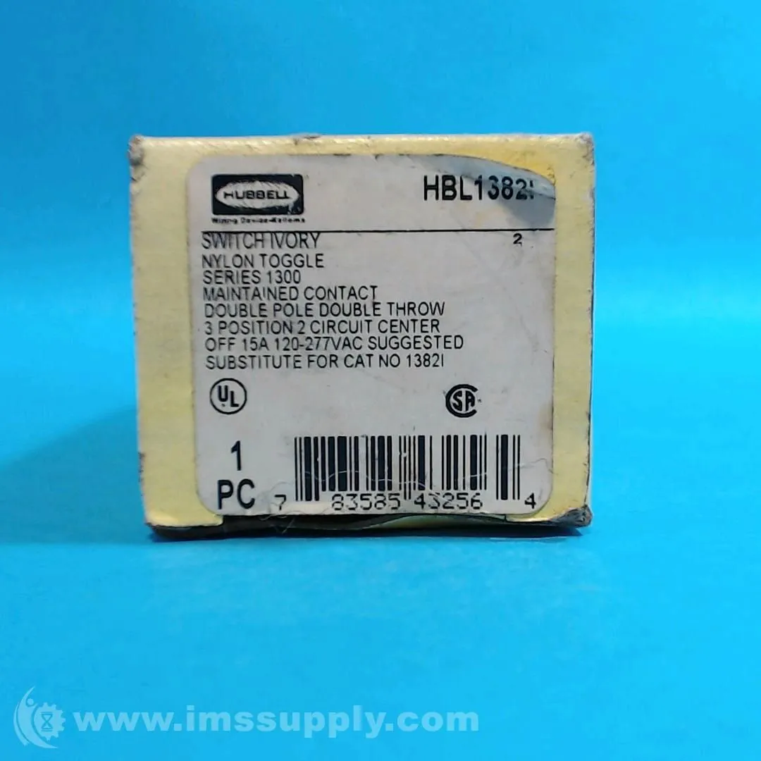 SKU 100086: NEW OPEN BOX Hubbell HBL13821 Ivory Toggle Switch · Whatnot ...