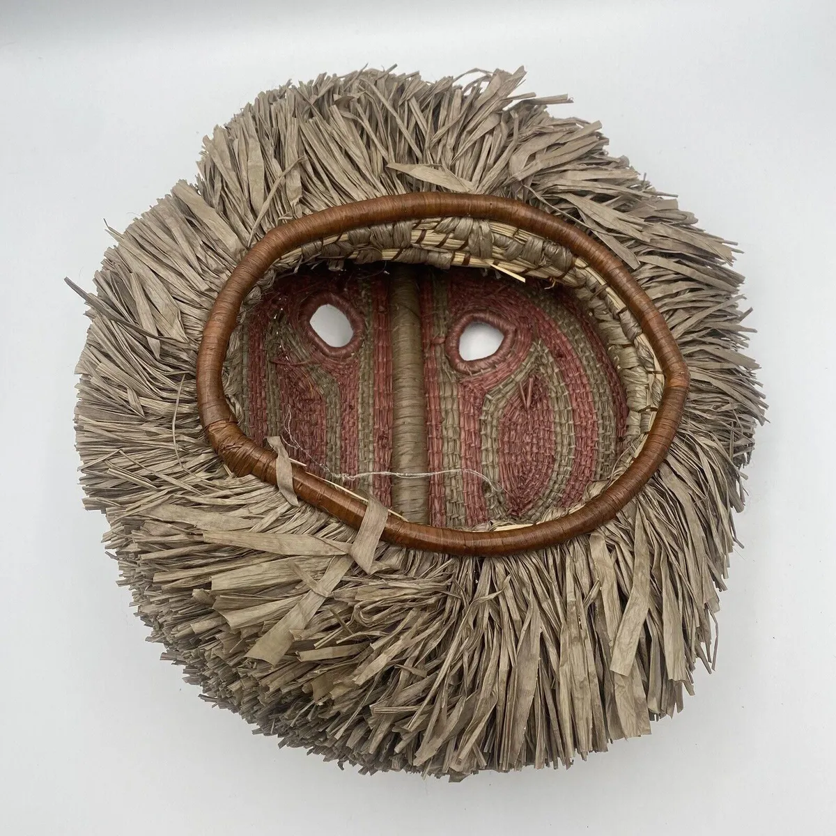 NAHUALA Woven Palm Red Monkey Mask EMBERA TRIBE Darien Rainforest ...