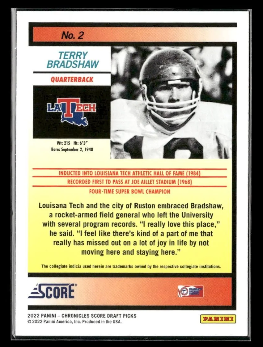 2022 Panini Chronicles Draft Picks #2 Terry Bradshaw Score Retro ...