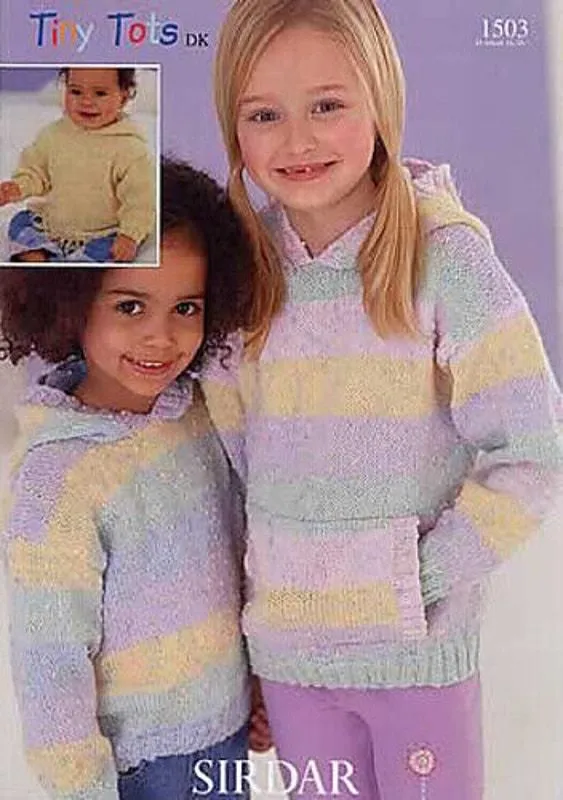 New Sirdar Tiny Tots DK 1503 Hooded Sweaters Kids Child Double Knitting Pattern · Whatnot: Buy ...