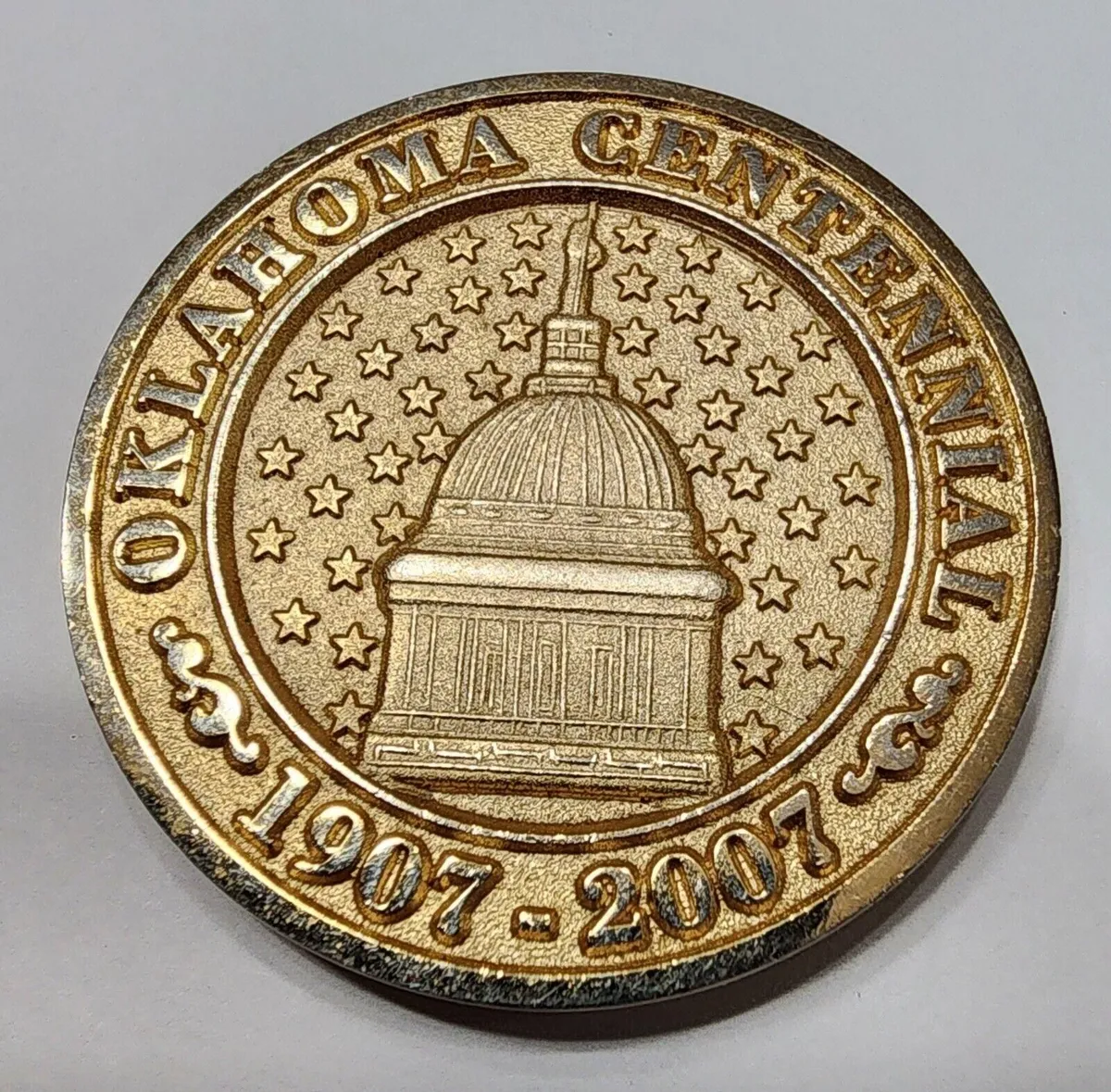 RARE SLIVER CHALLENGE COIN OKLAHOMA CENTENNIAL 1907-2007 THE GUARDIAN ...