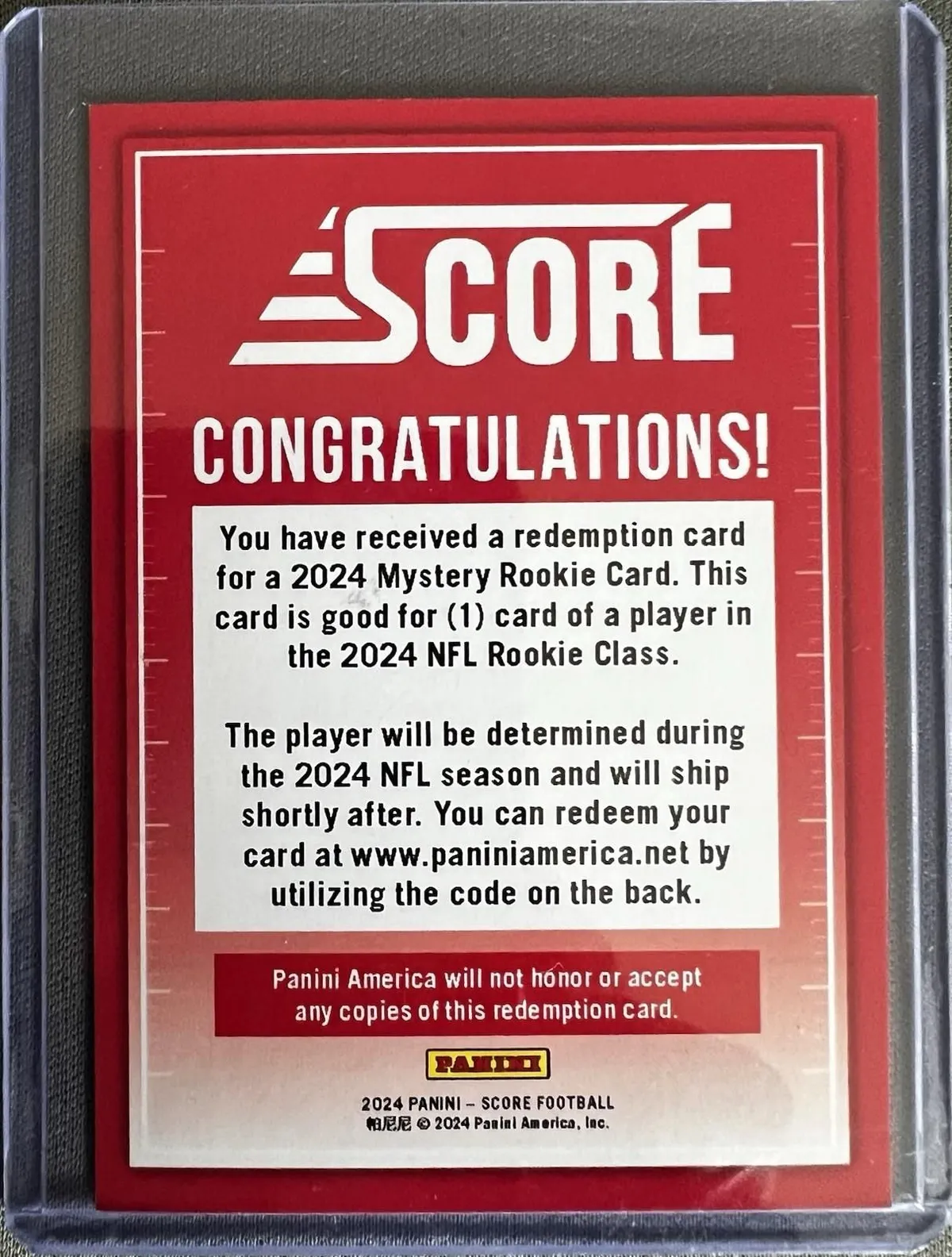 2024 Football Panini Score Redemption Card 1 * CALEB WILLIAMS *#401 ...