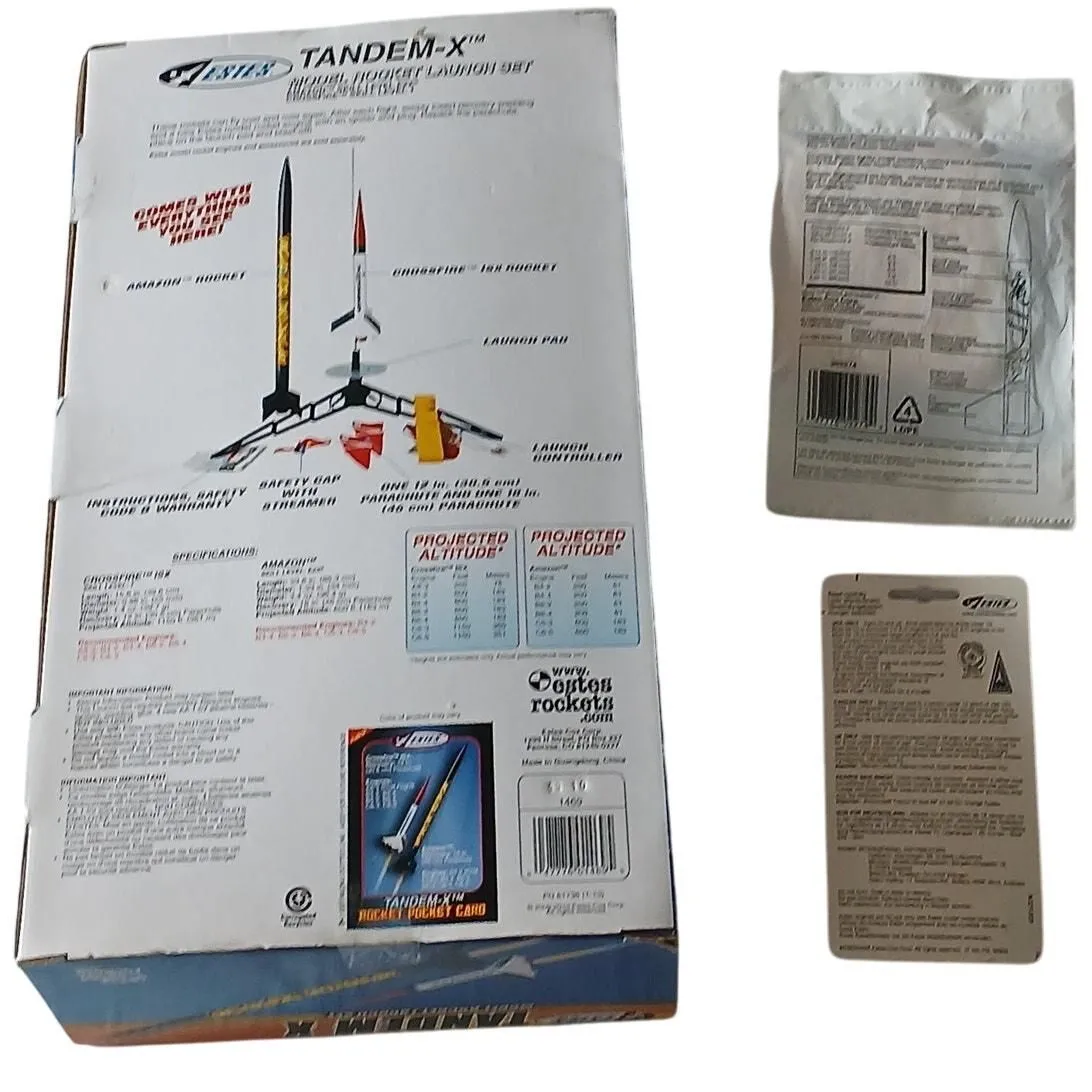ESTES Tandem-X Model Rocket Launch Starter Set #1469 Recovery Wadding ...
