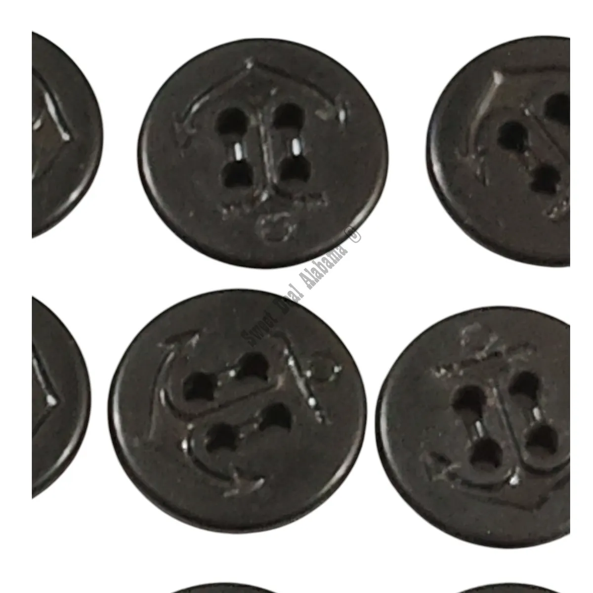 10 Black 4-Hole Navy Anchor 27 Ligne (5/8"D) Peacoat Replacement ...