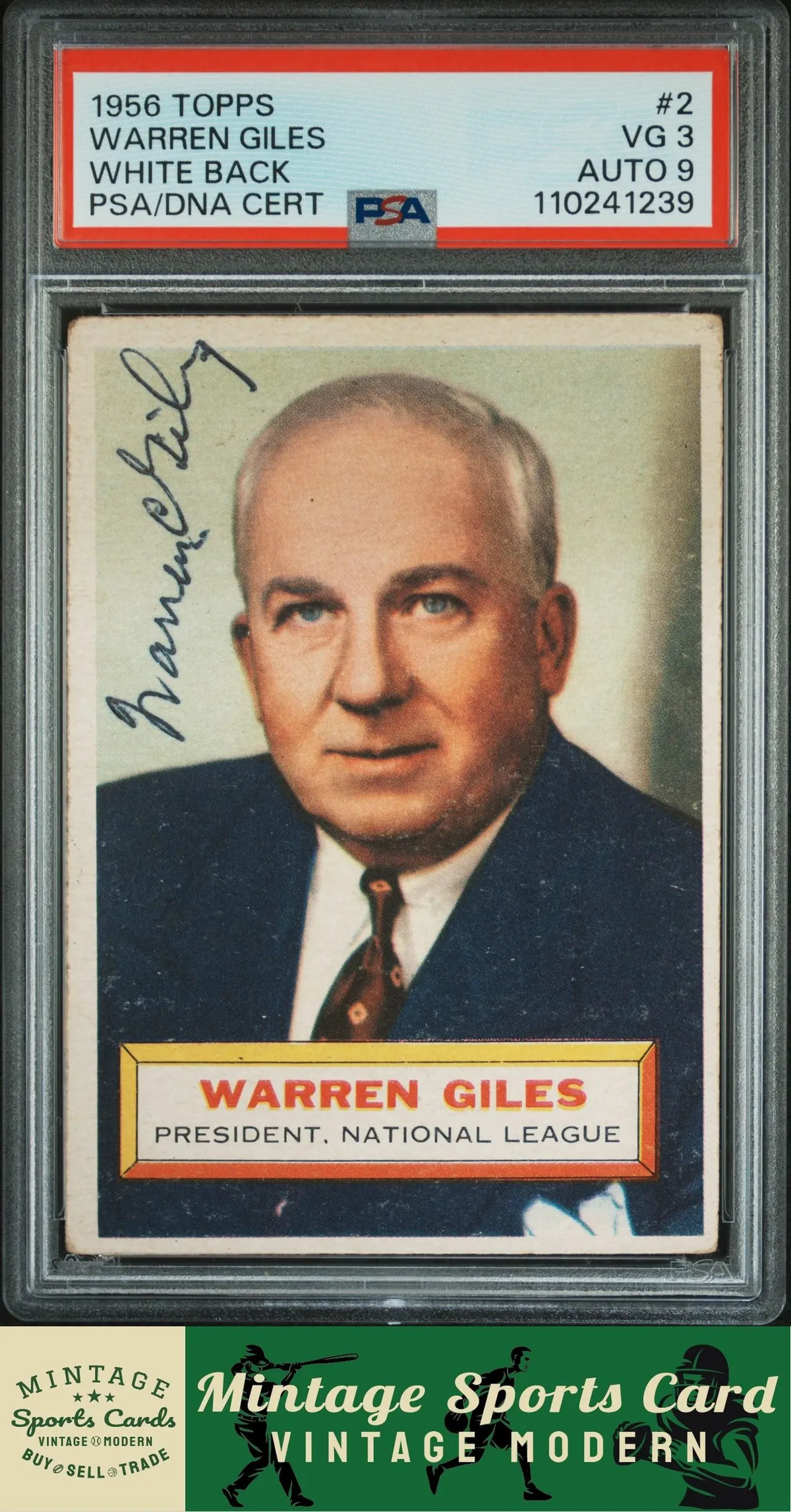 1956 Topps Warren Giles Auto White Back #2 PSA 3 DNA 9 · Whatnot: Shop ...