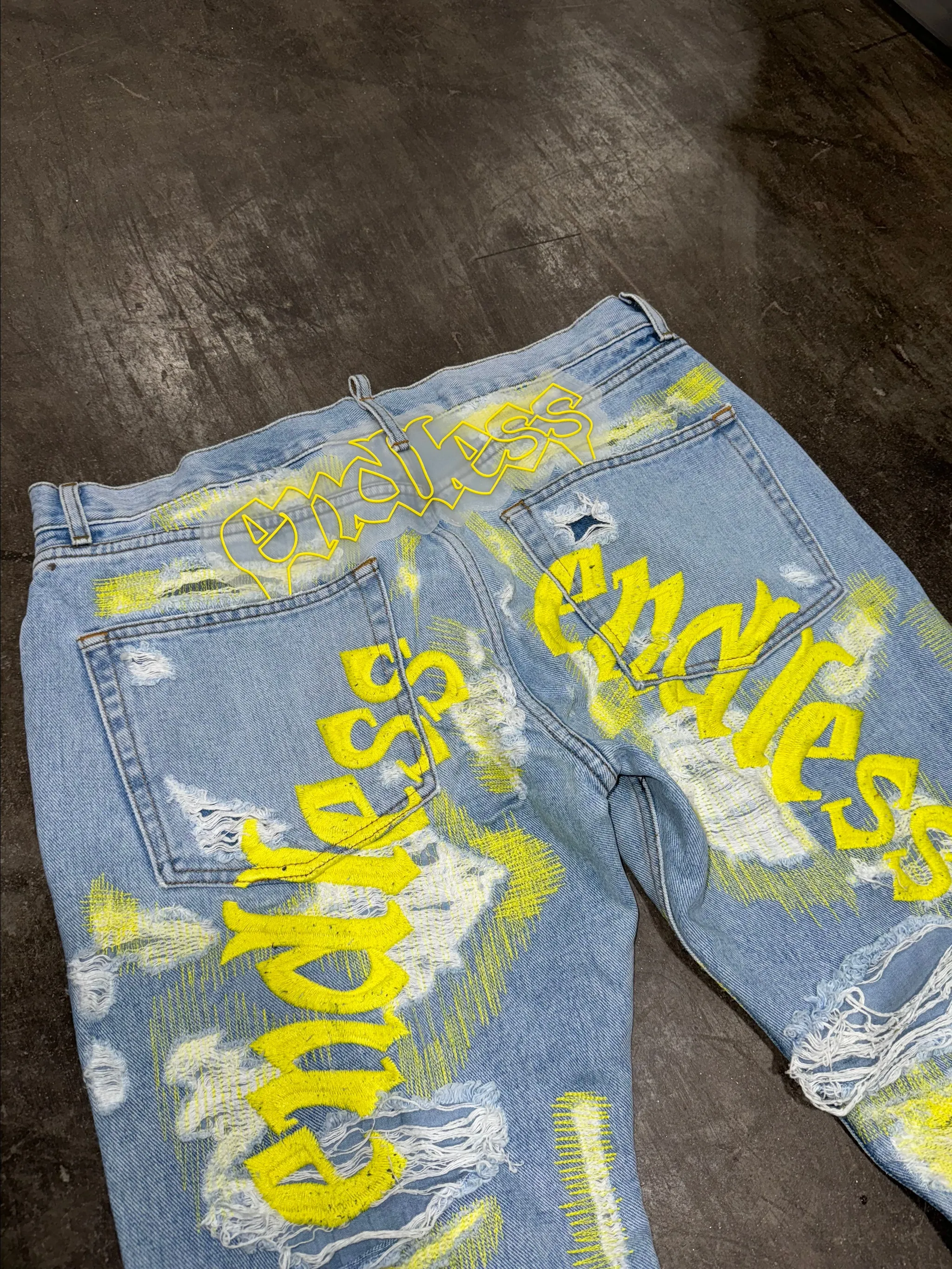 ENDLESS DENIM YELLOW ON BLUE JEANS · Whatnot: Buy, Sell & Go Live